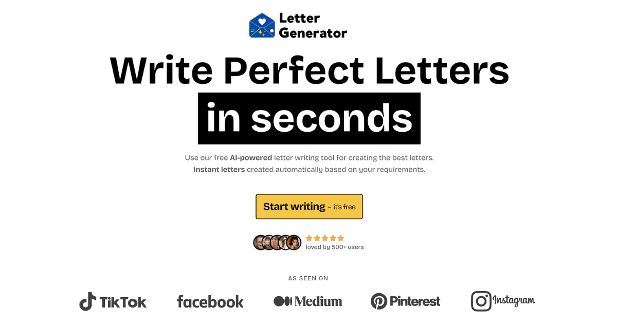AI Letter Generator - Write Perfect Letters in Seconds with AI